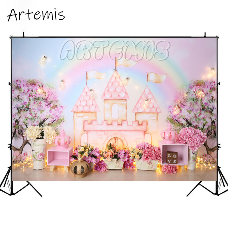 Baby's Birthday Cake Smash Photography Backdrop Blue Golden Balloons ...
