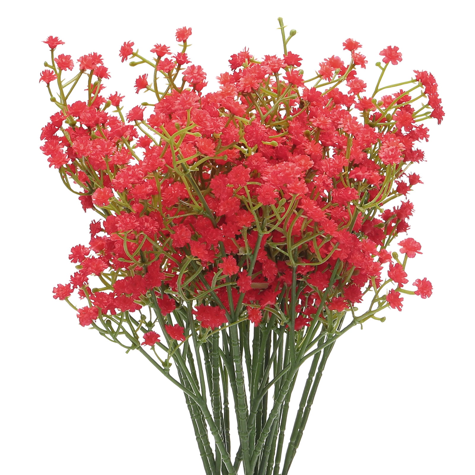 Baby's Breath Red Artificial Flowers 3 Branches 8 Pcs Real Touch for ...
