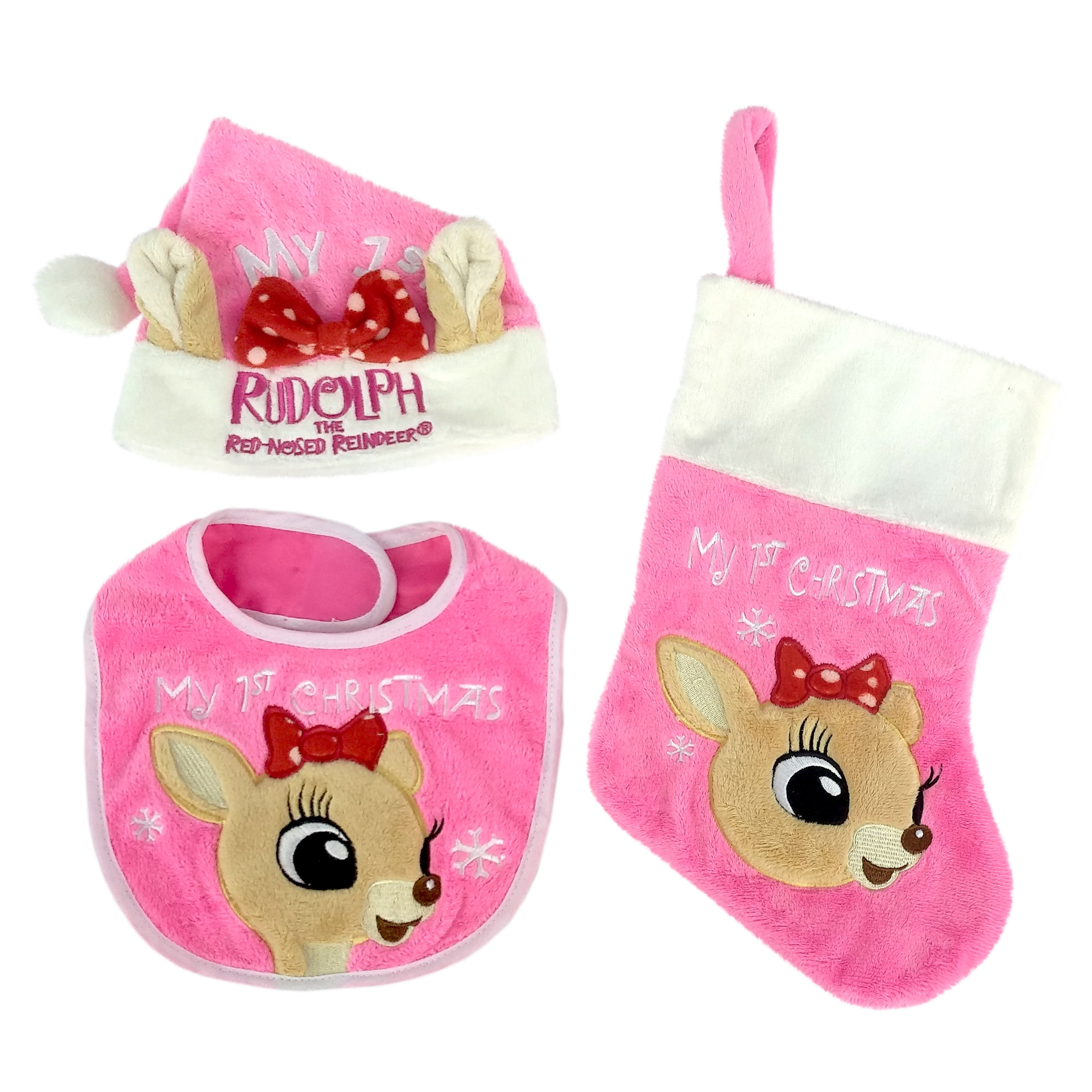 Baby's First Christmas Holiday Rudolph The Red Nosed Reindeer Clarice 3 ...