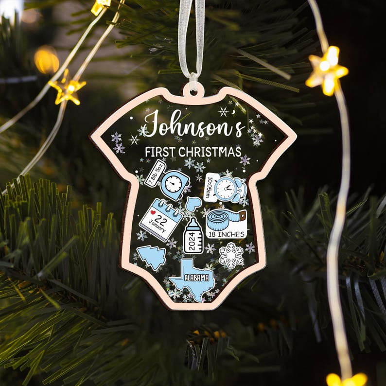 Baby's First Christmas Ornament, Custom Newborn Gift, Ornament for ...
