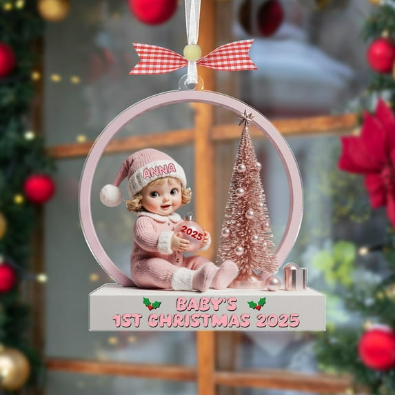 Baby's First Christmas Ornament – Personalized Baby Name Keepsake ...