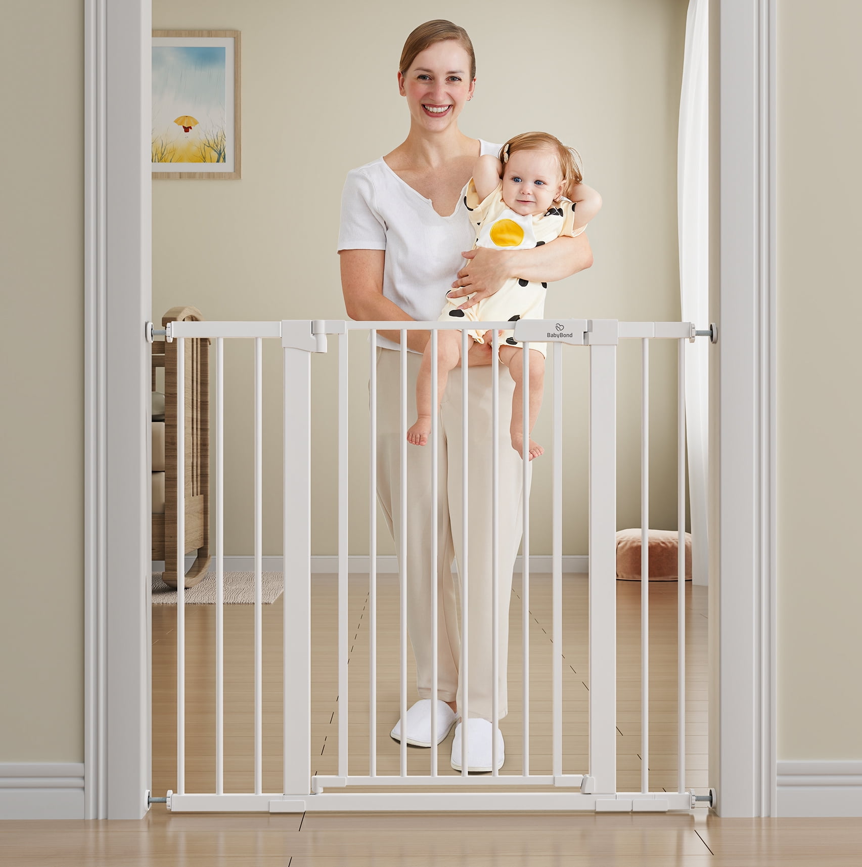 BabyBond 36" Tall Dog & Baby Gate, Indoor/Outdoor, Auto Close ...