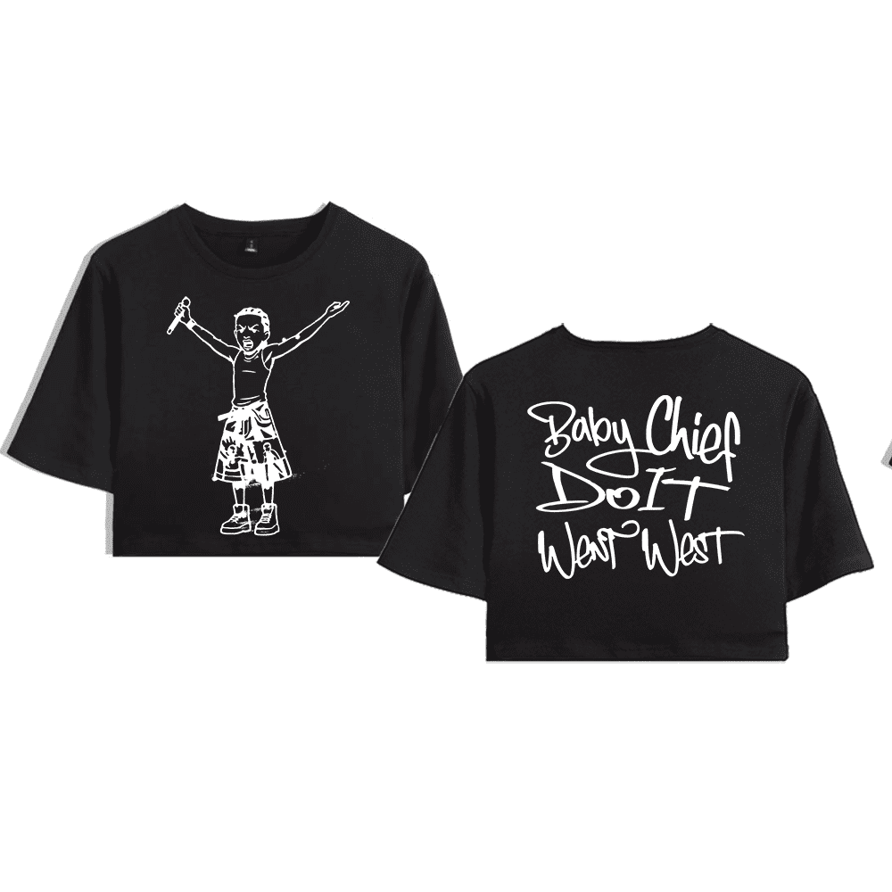 BabyChiefDoit Merch Went West Crop Top T-shirt Women Girl Rapper Short ...