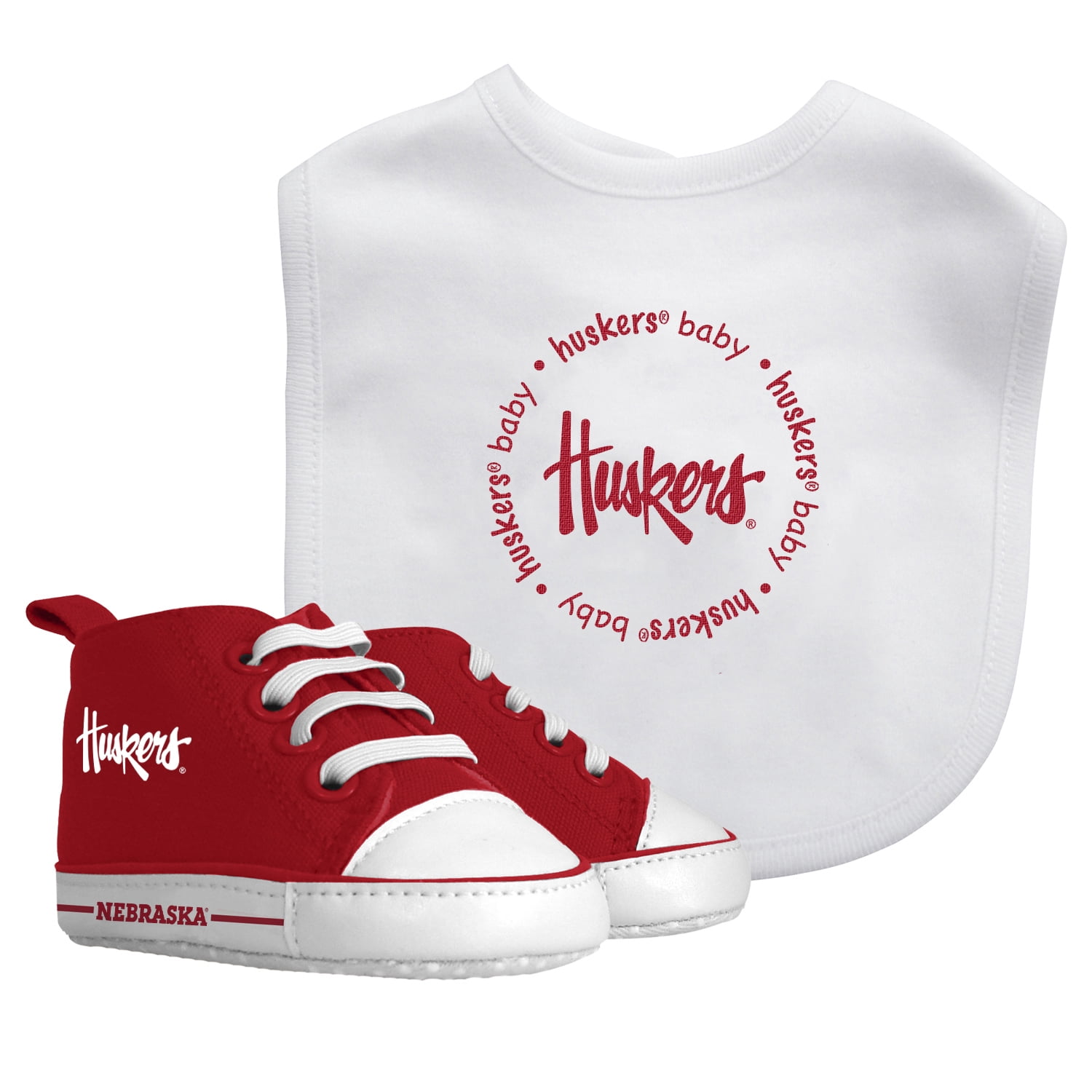 BabyFanatic 2 Piece Bib and Shoes - NCAA Nebraska Cornhuskers - Unisex ...
