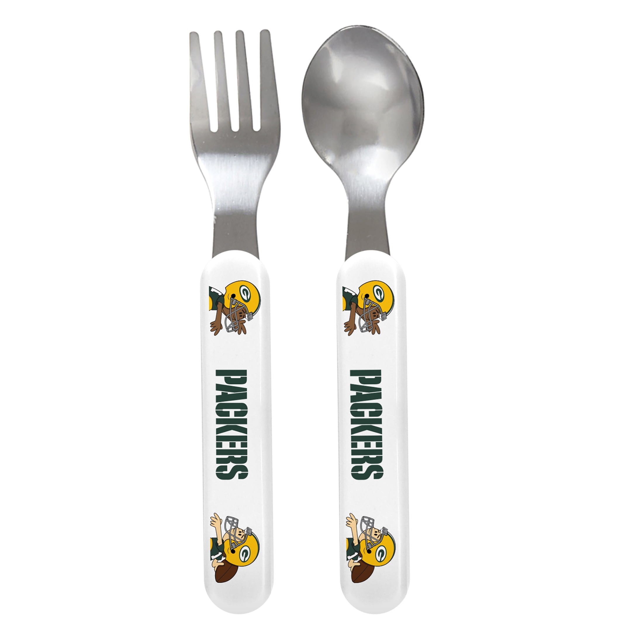 Baby Fanatic Infant Sports Tableware Fork and Spoon Pack - NFL Green ...