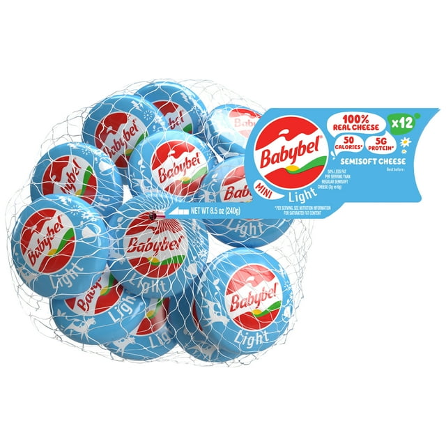 Babybel Light Flavored Snack Cheese, 8.5 oz, 12 Count Net. Refrigerated ...