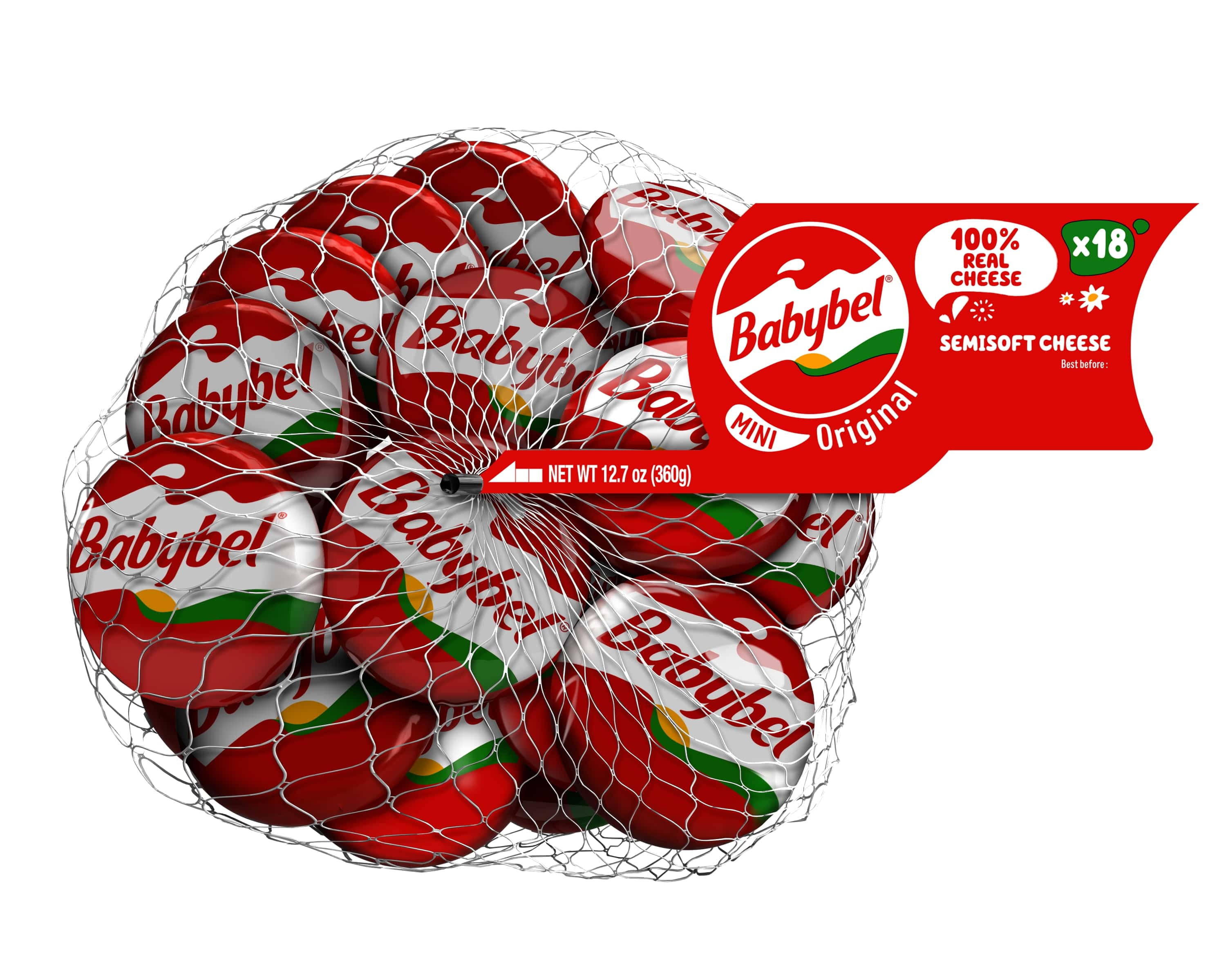 Babybel Original Flavored Snack Cheese, 12.7 oz, 18 Count Net ...