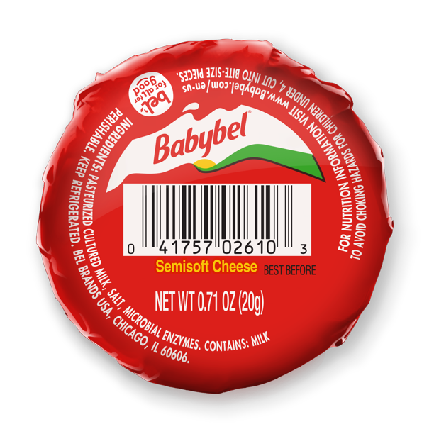 Babybel Original Grab and Go Snack Cheese, 1ct, Plastic Wrapped Cheese ...