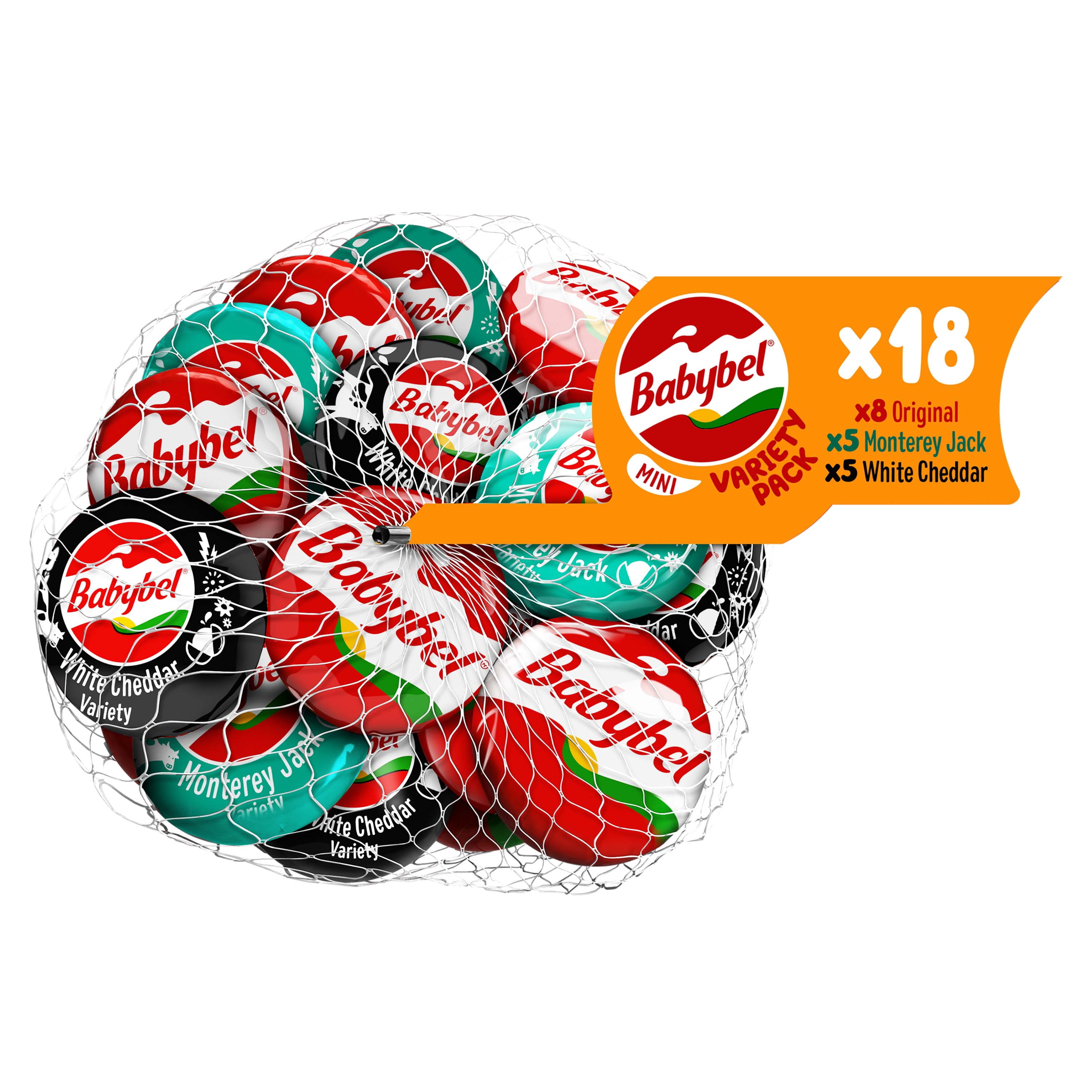 Babybel Cheese Variety Pack 18ct with Original White Cheddar and ...