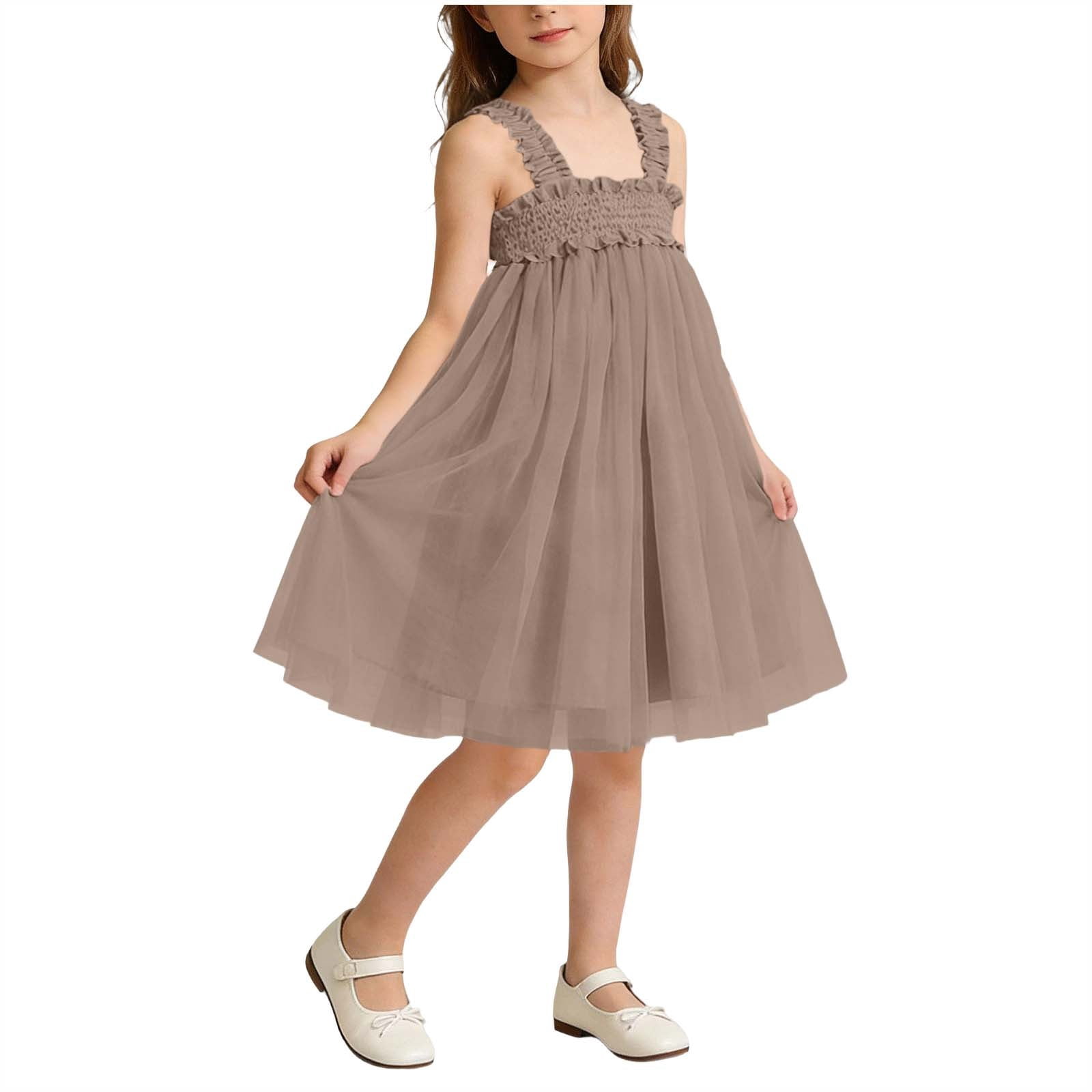Babydoll Tutu Dress Little Girls Casual Square Neck Sleeveless Tank ...