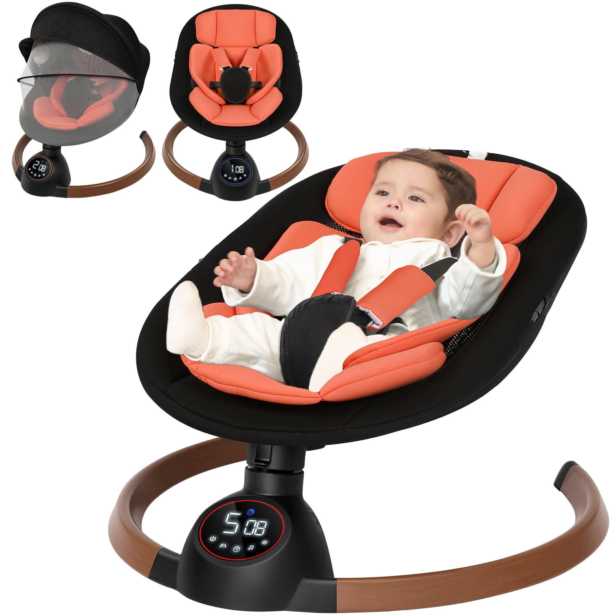 Babyeap Baby Swing for Infants,Bluetooth Control 5-point Harness ...
