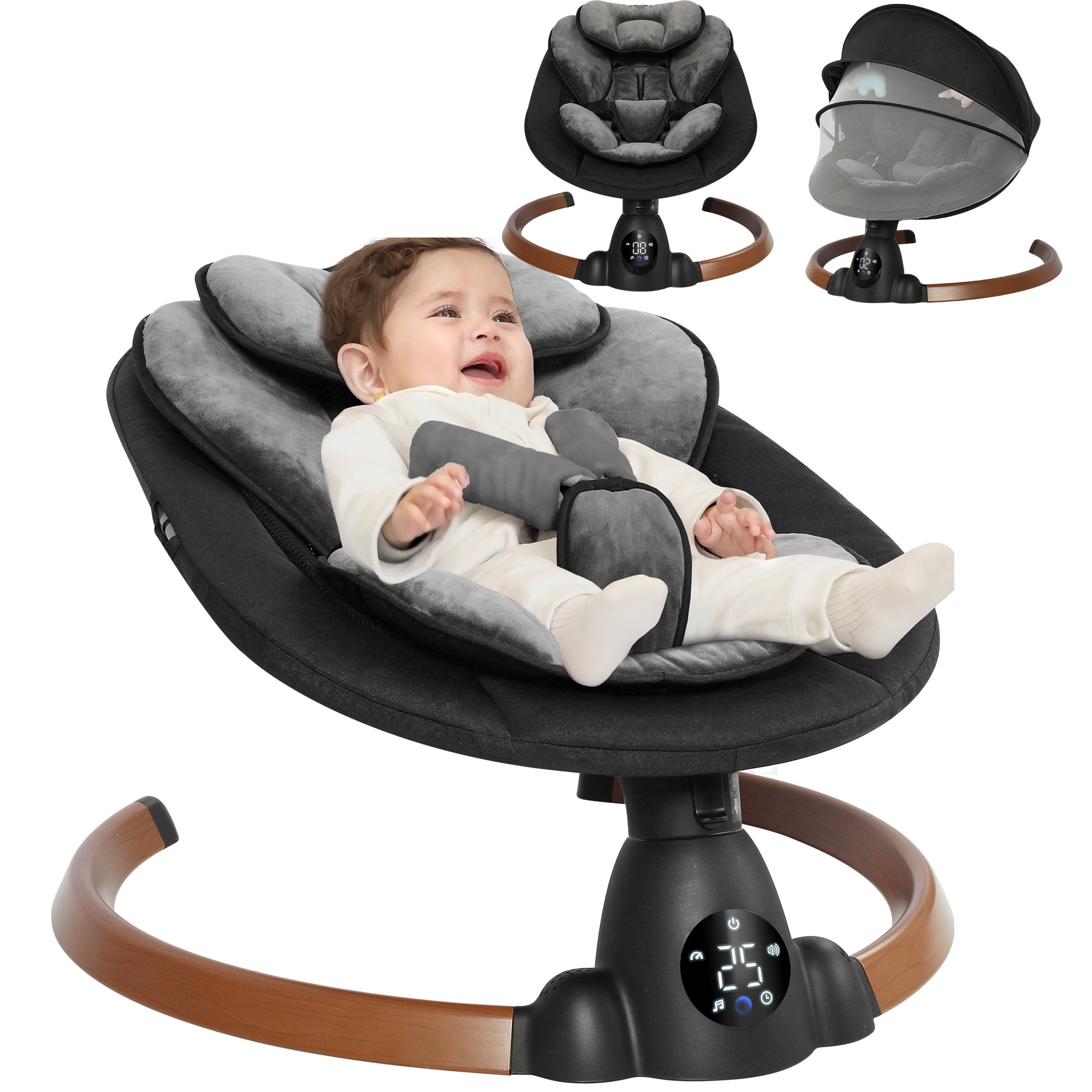 Babyeap Baby Swing for Infants - Smart Electric Swing with Bluetooth ...
