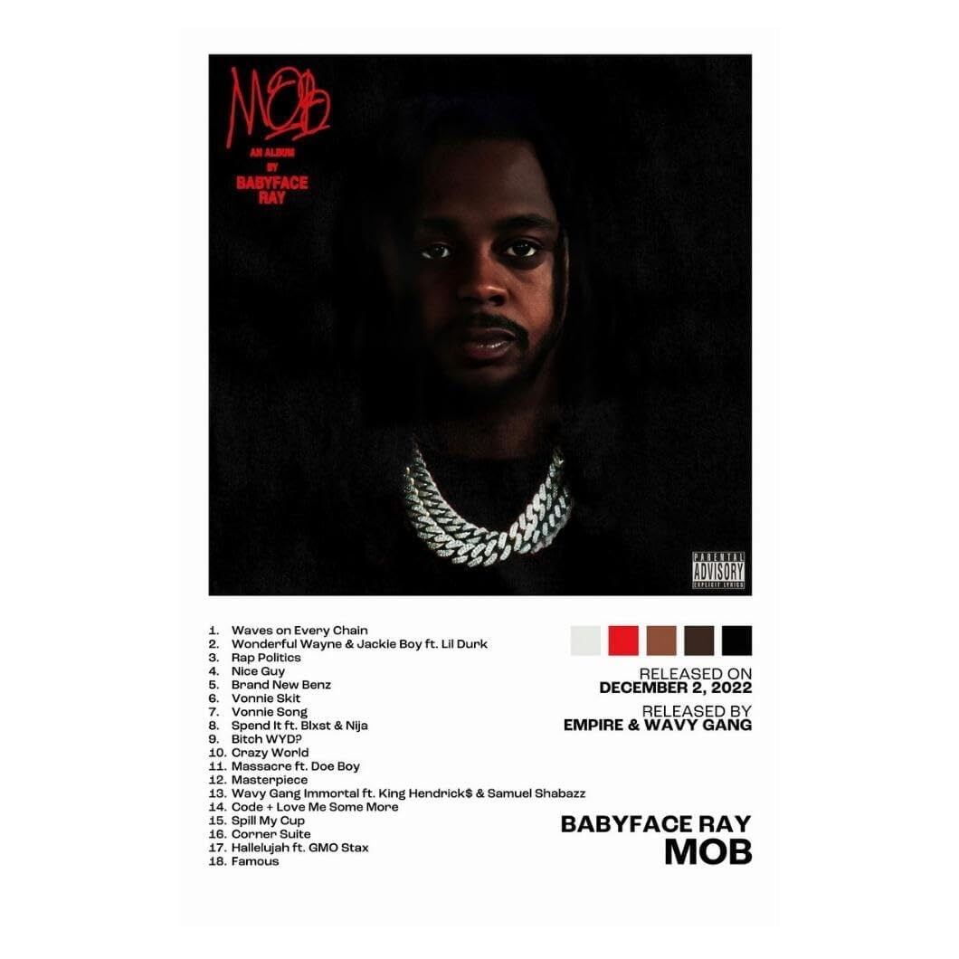 Babyface Ray MOB Album Cover Music Poster Rap Home Decor For Living ...