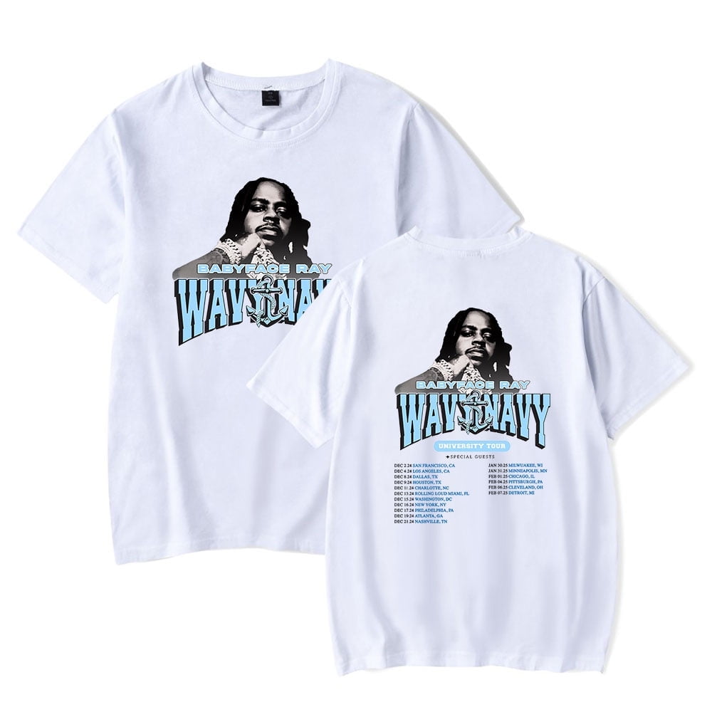 Babyface Ray Uniyersity Tour T-shirt Merch Summer Women's Men's Retro ...