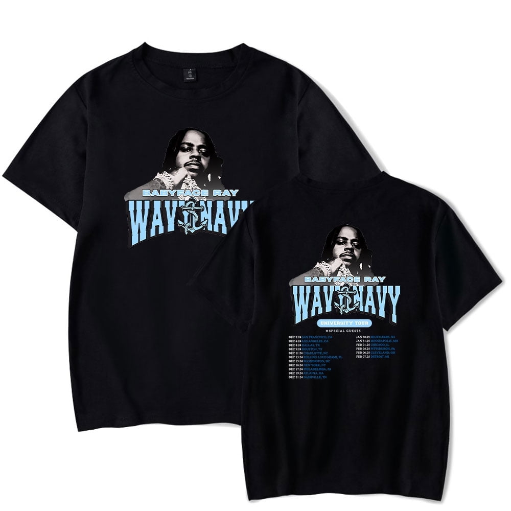 Babyface Ray Uniyersity Tour T-shirt Merch Summer Women's Men's Retro ...