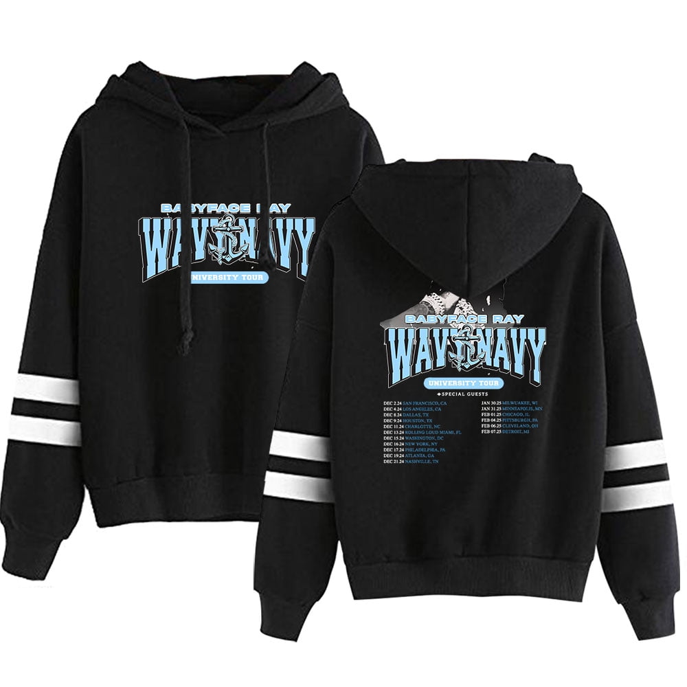 Babyface Ray Wavy Navy University Tour Hoodie long sleeved unisex ...