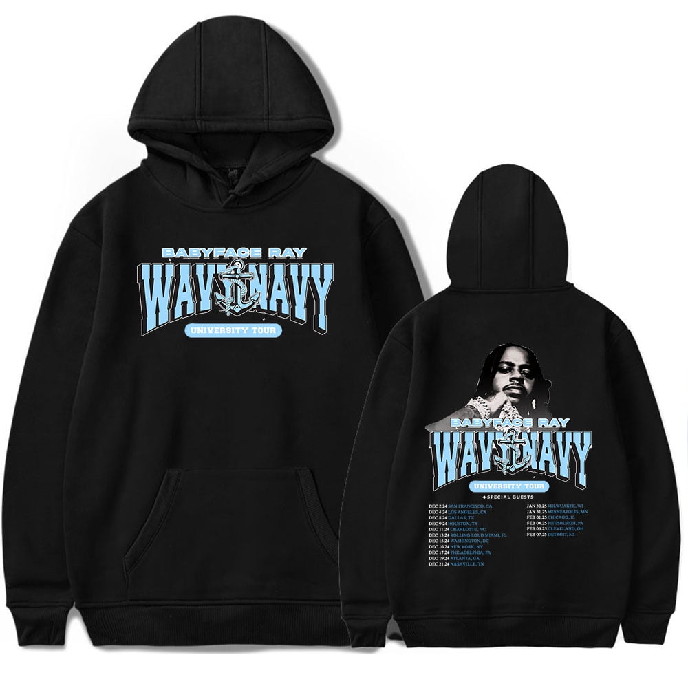 Babyface Ray Wavy Navy University Tour Hoodies Merch Women Men Popular ...