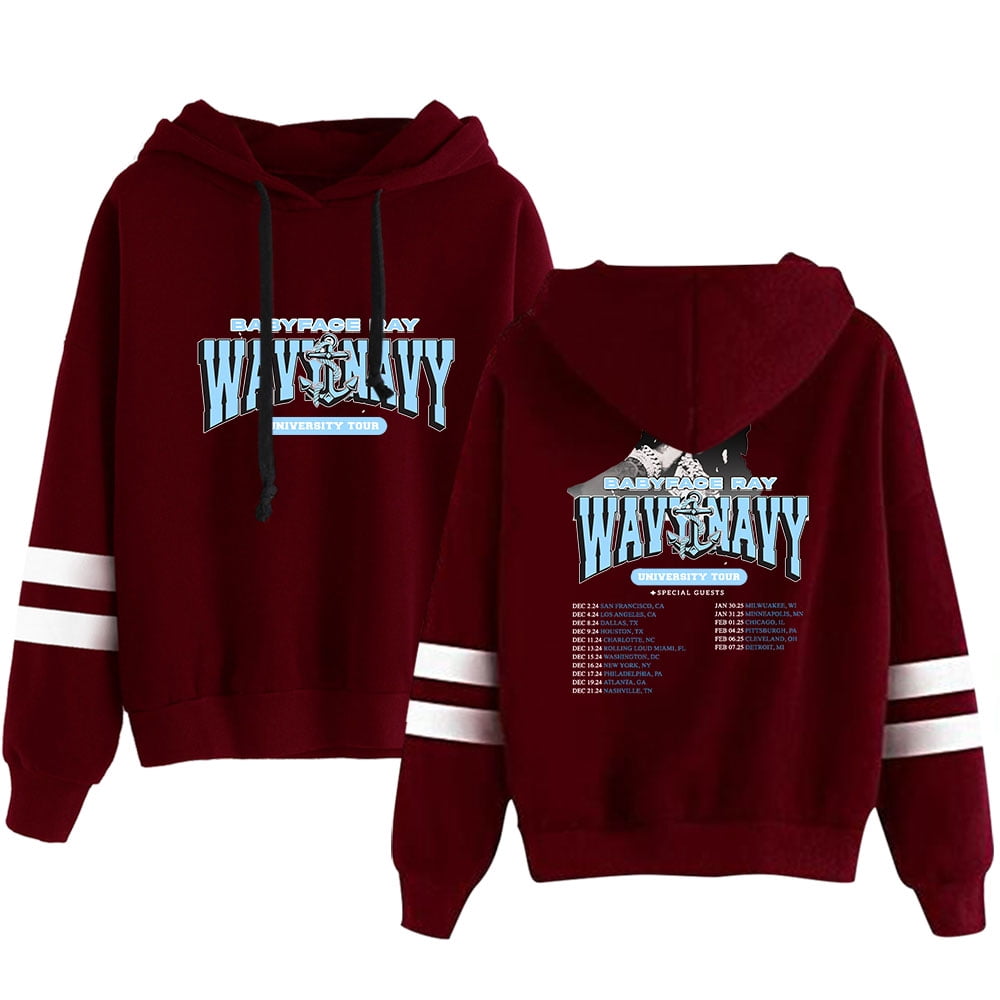 Babyface Ray Wavy Navy University Tour hoodie 2024 Hand sleeve ...
