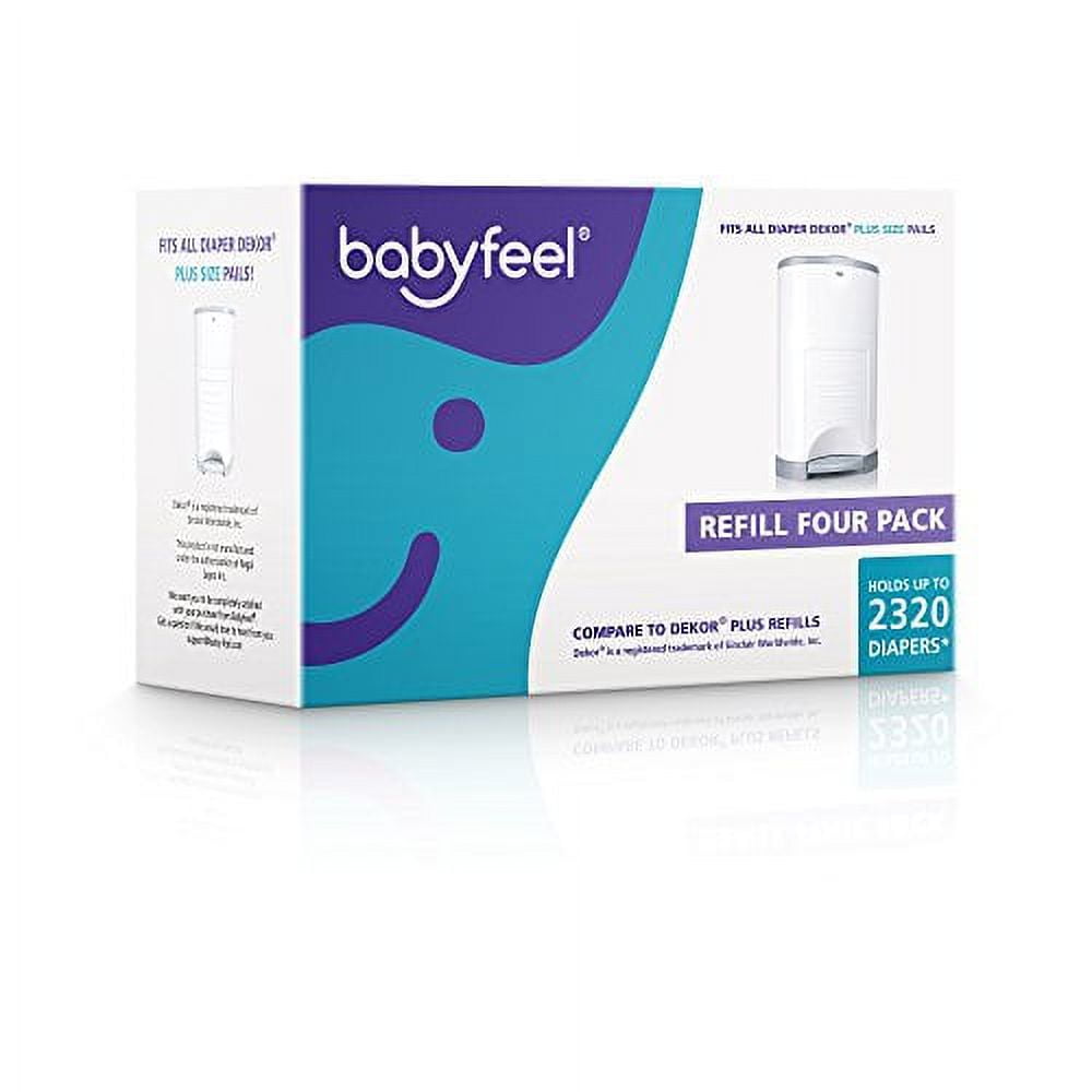 Babyfeel 4 Pack Refill for Dekor Plus Pails - Baby Waste Disposal ...
