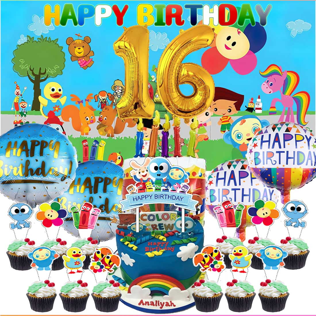 Babyfirst Color Crew Party Supplies Decor 16th Kit Balloons Birthday ...
