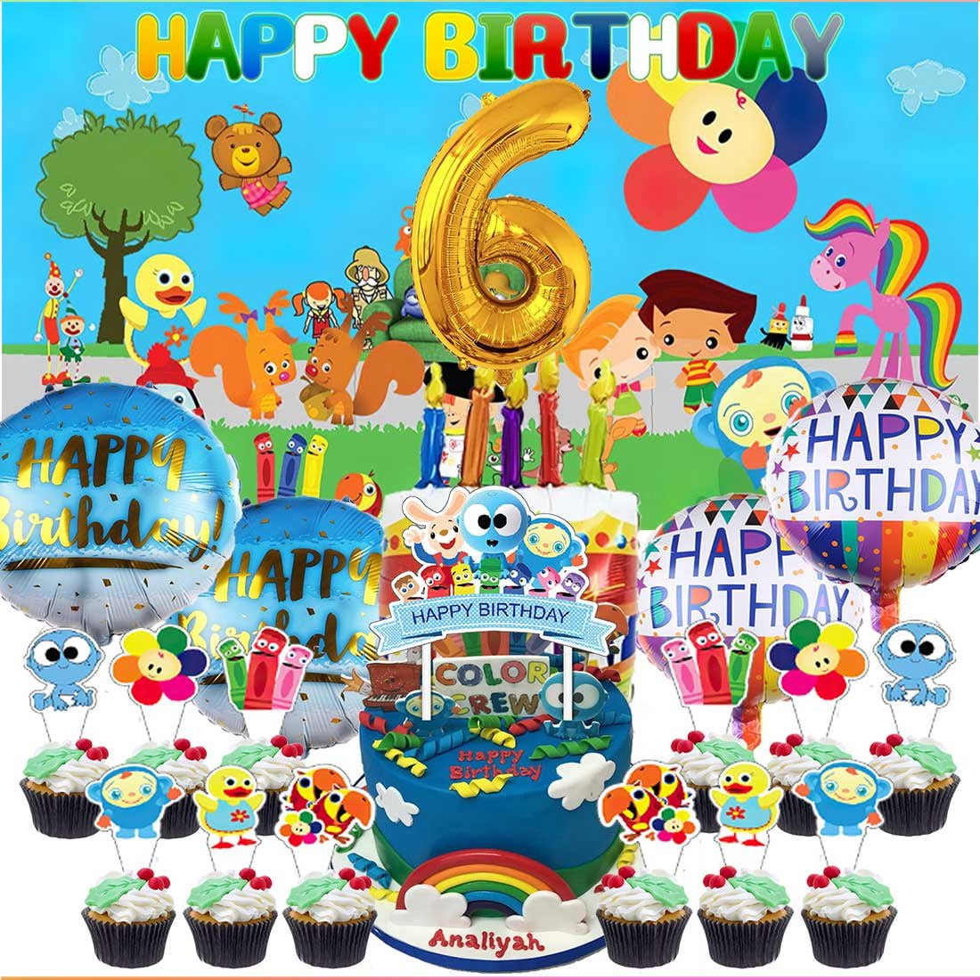 Babyfirst Color Crew Party Supplies Decor 6th Kit Balloons Birthday ...