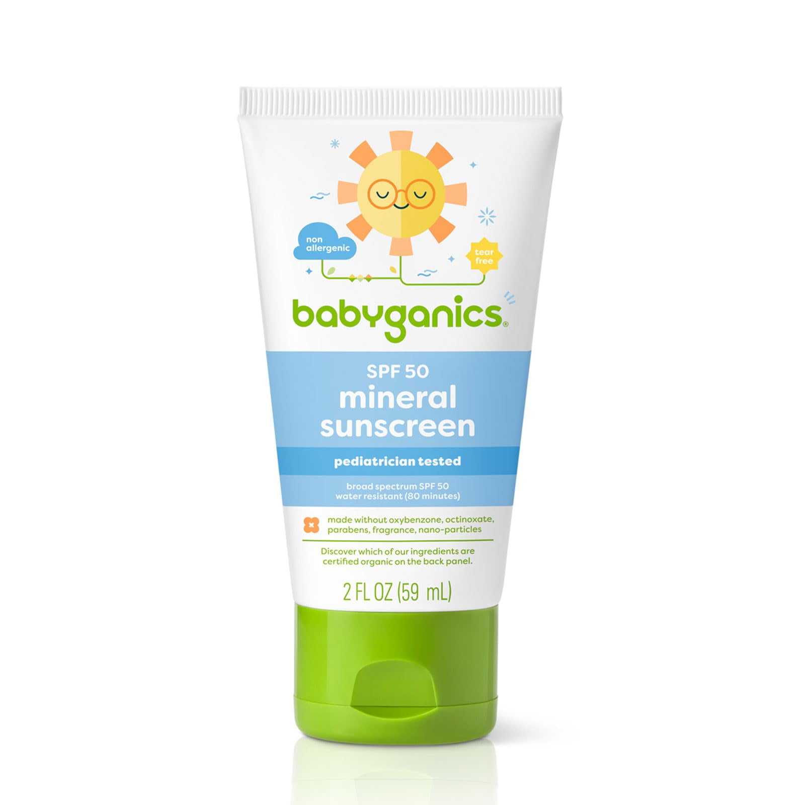 Babyganics Baby Sunscreen Spray SPF 50, 6oz Spray Bottle + Natural ...