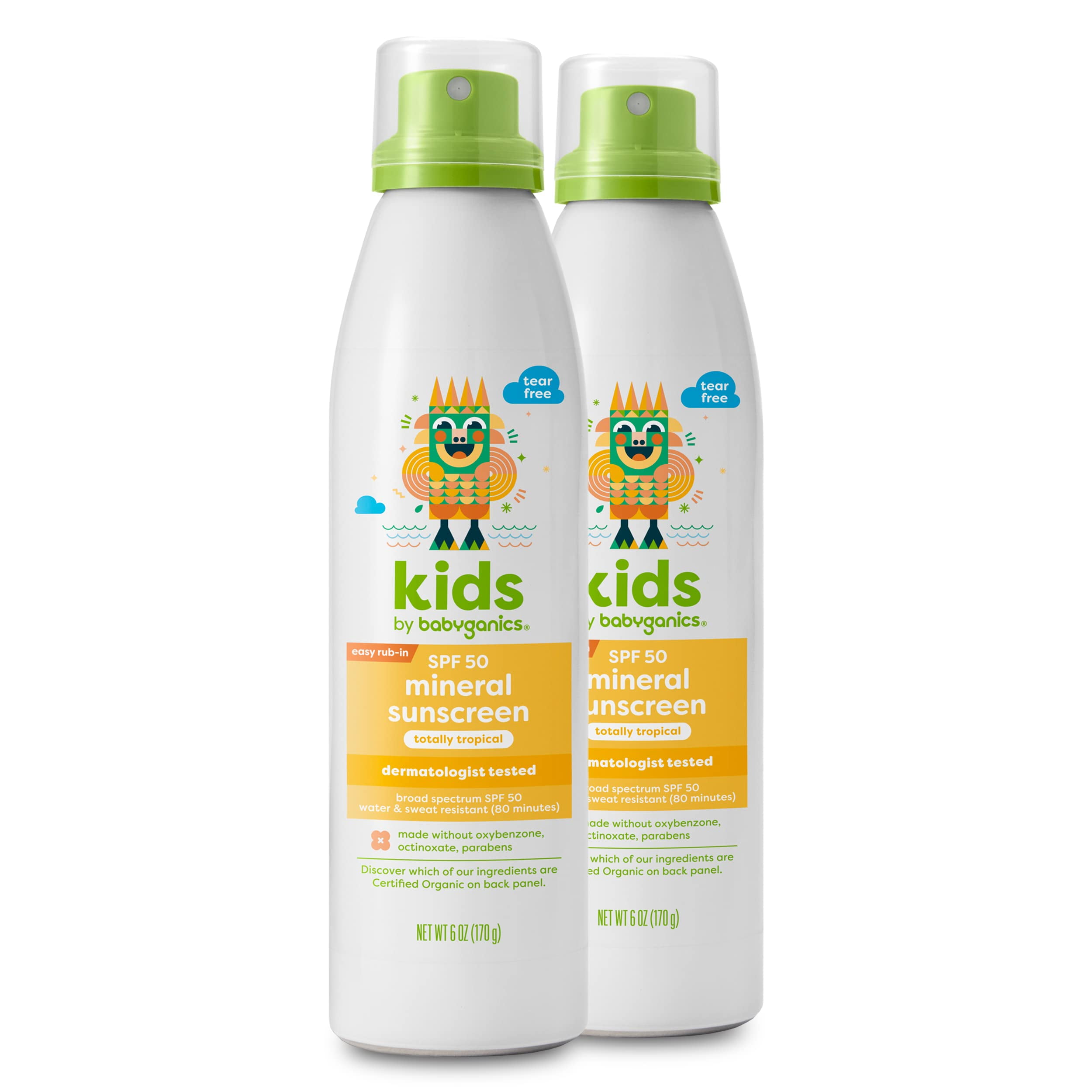 Babyganics SPF 50 Kids Mineral Sunscreen Continuous Spray, Totally ...