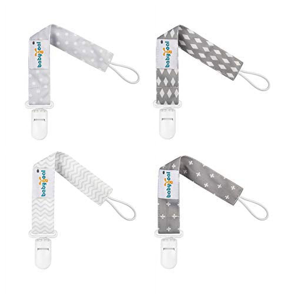 Babygoal Neutral Pacifier Clips, 4 Pack Binky Paci Holder and Leash for ...
