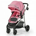 Costway 2 in 1 Convertible Toddler & Newborn Girl Baby Stroller with ...