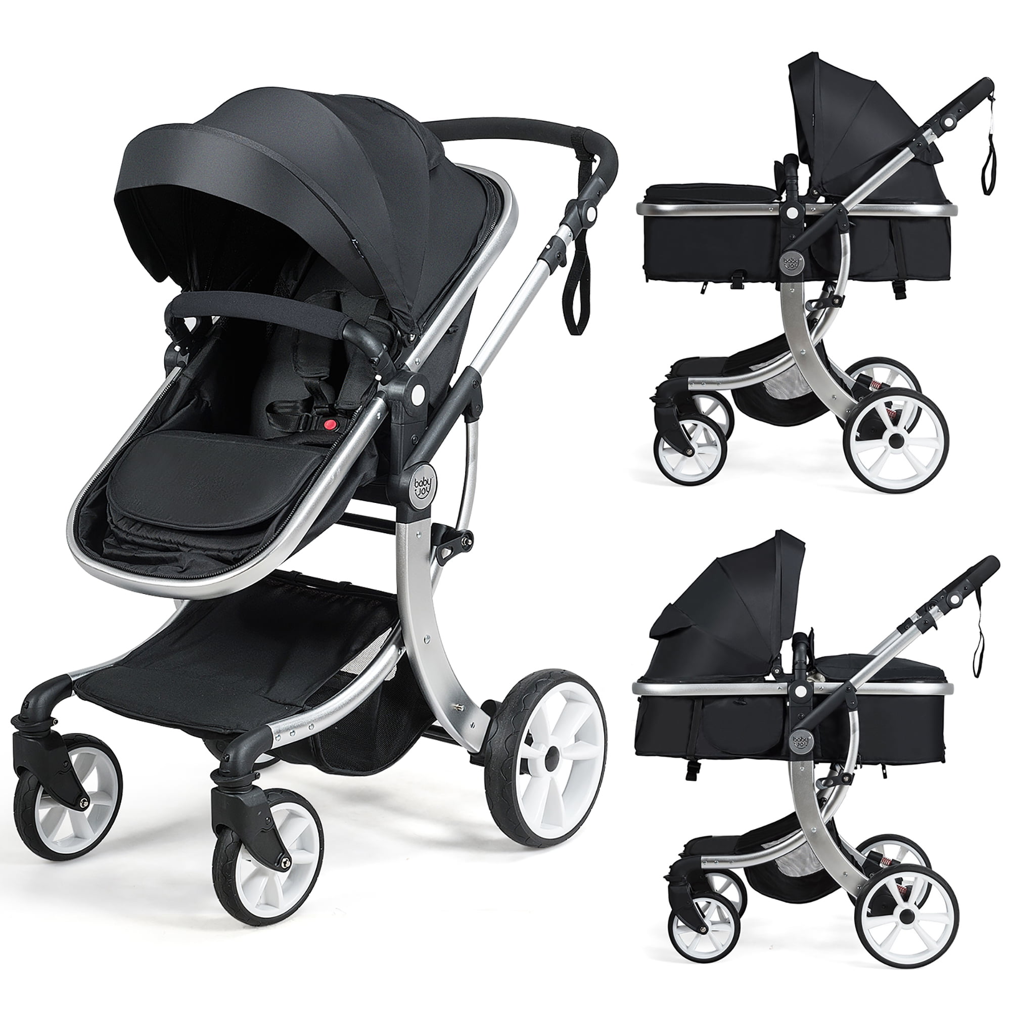 Babyjoy 2-in-1 Toddler & Newborn High Landscape Baby Stroller with ...