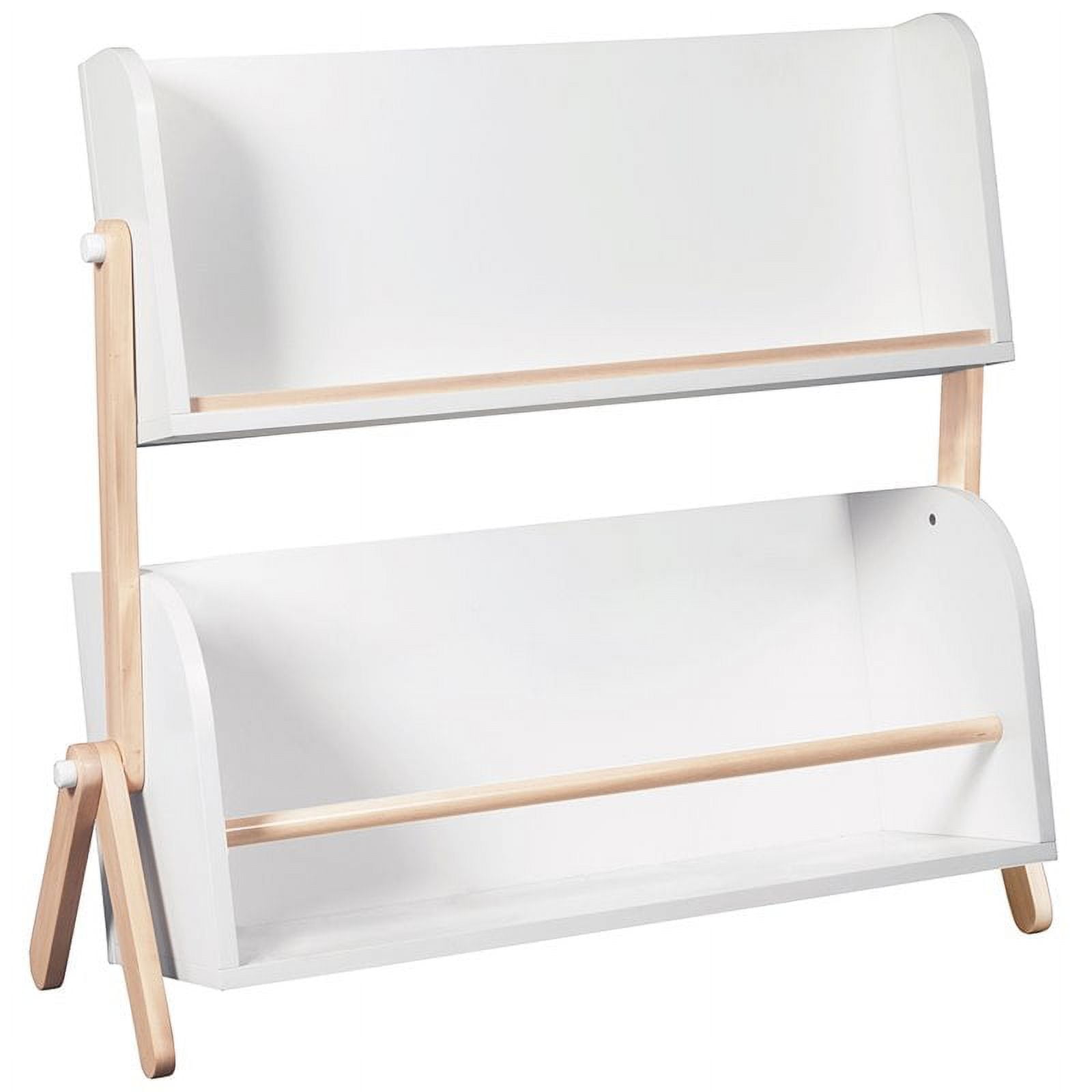 Babyletto Tally 2 Shelf Wood Bookcase in White and Washed Natural ...