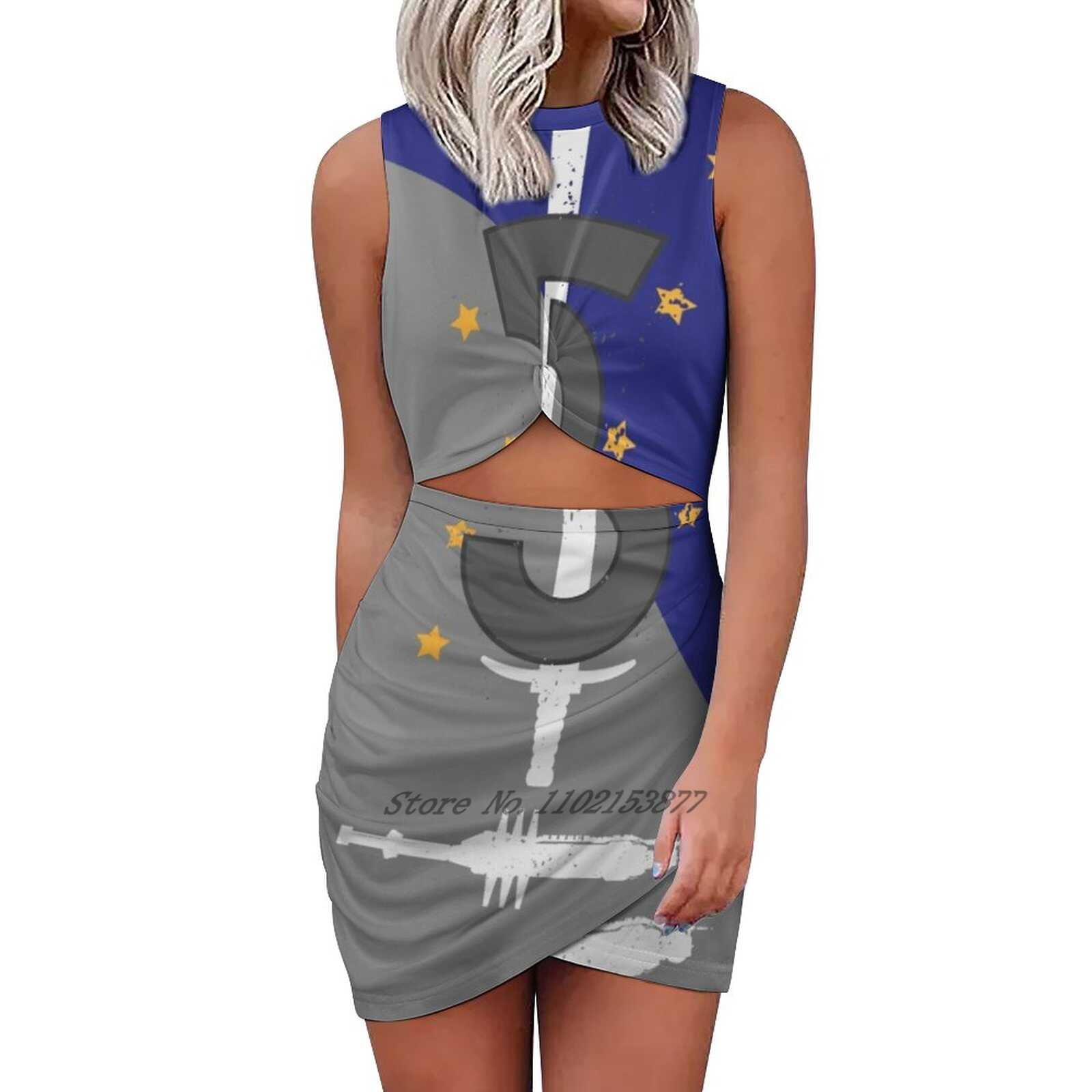 Babylon 5 Loose Pocket Dress Women Casual V Neck Dress Printed Dress ...