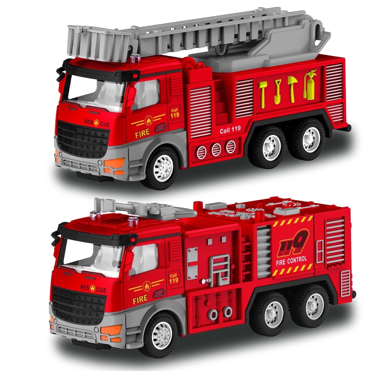 Babyltrl Alloy Diecast Cars, 1/48 Scale Fire Trucks for 3+ Years Kids ...