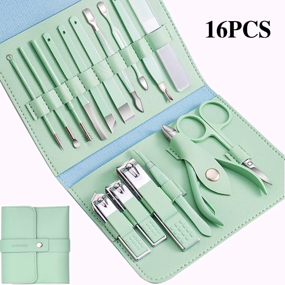 Babyltrl 16pcs Manicure & Pedicure Kit with Nail Clippers, Grooming Set ...