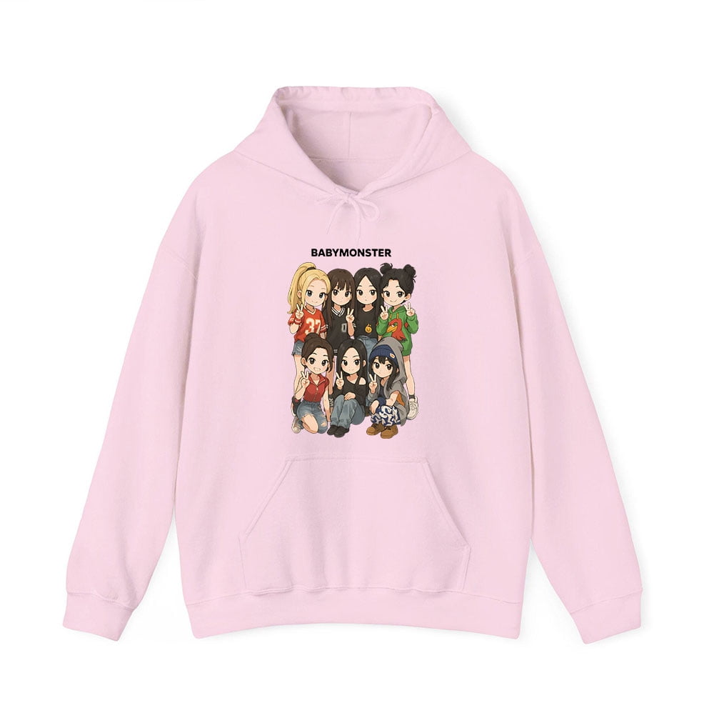 Babymonster Merch Cartoon Monsters Hoodie Men Women Long Sleeve ...
