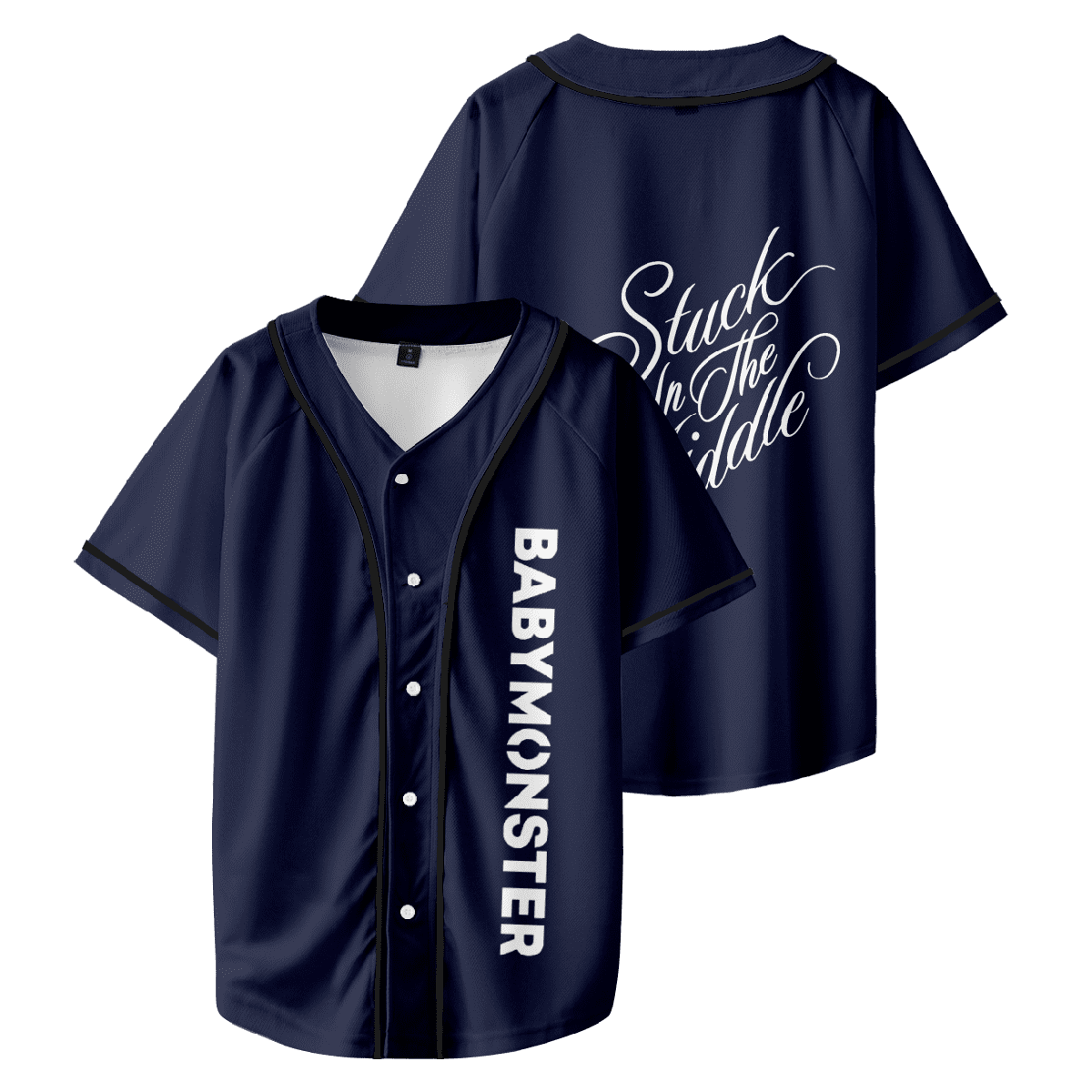 Babymonster Merch Stuck In The Middle Album Baseball Shirt Short Sleeve ...