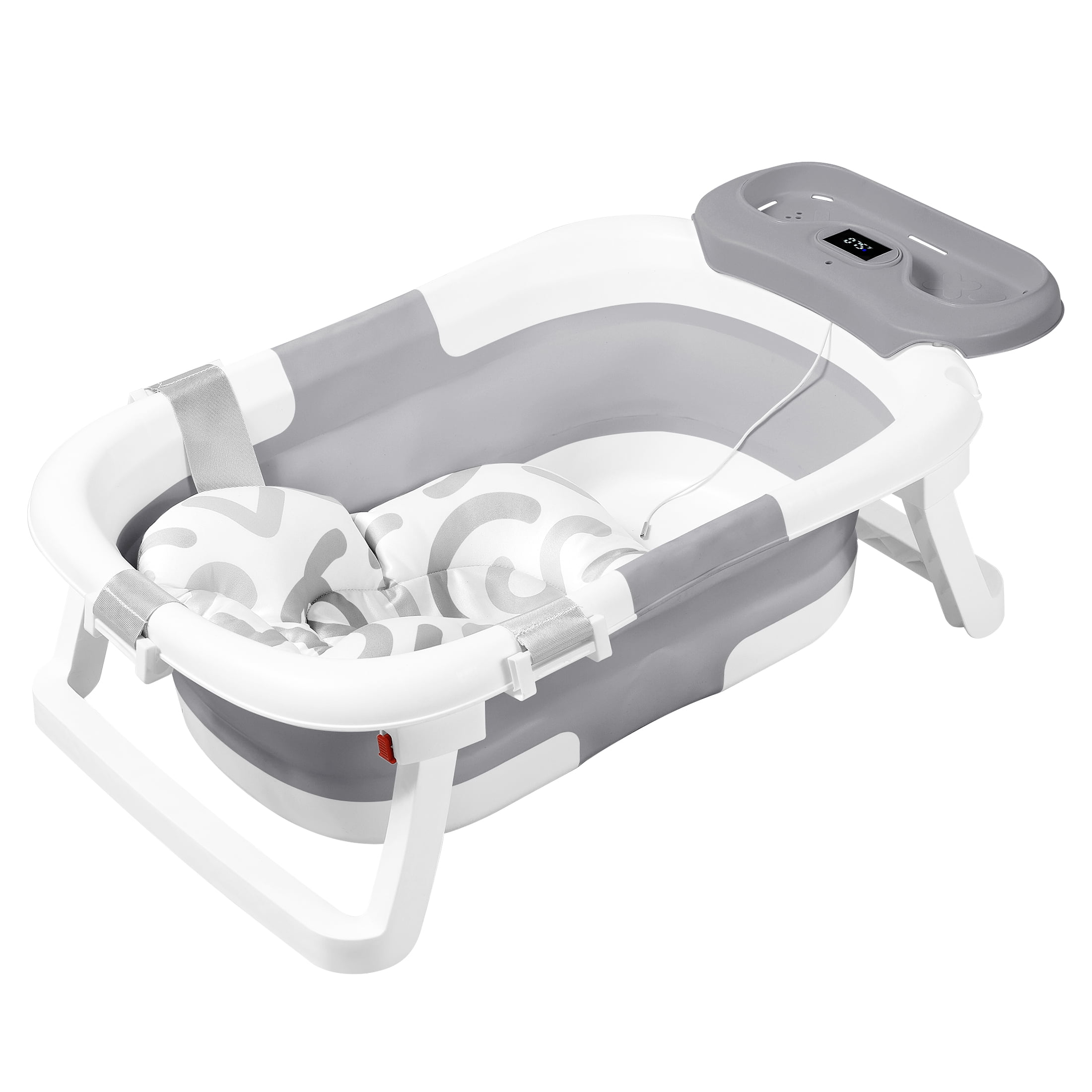 Babyomi Baby Bathtub with Thermometer and Shower Head Holder, Folding ...