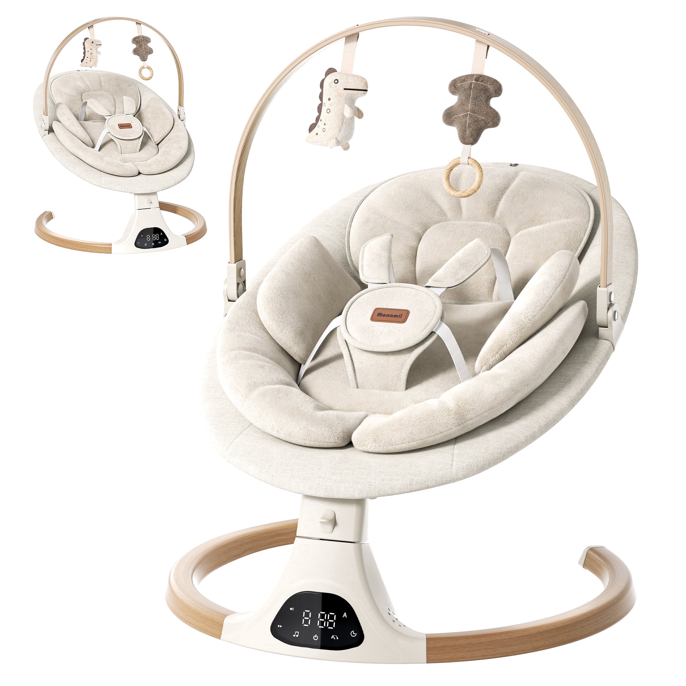 Babyomi Baby Swing with Auto Rocking, Adjustable Recline & Speed ...