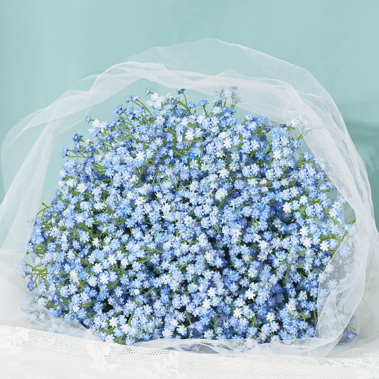 Babys Breath Artificial Flowers, 15 PCS Blue Baby Breath Flowers ...