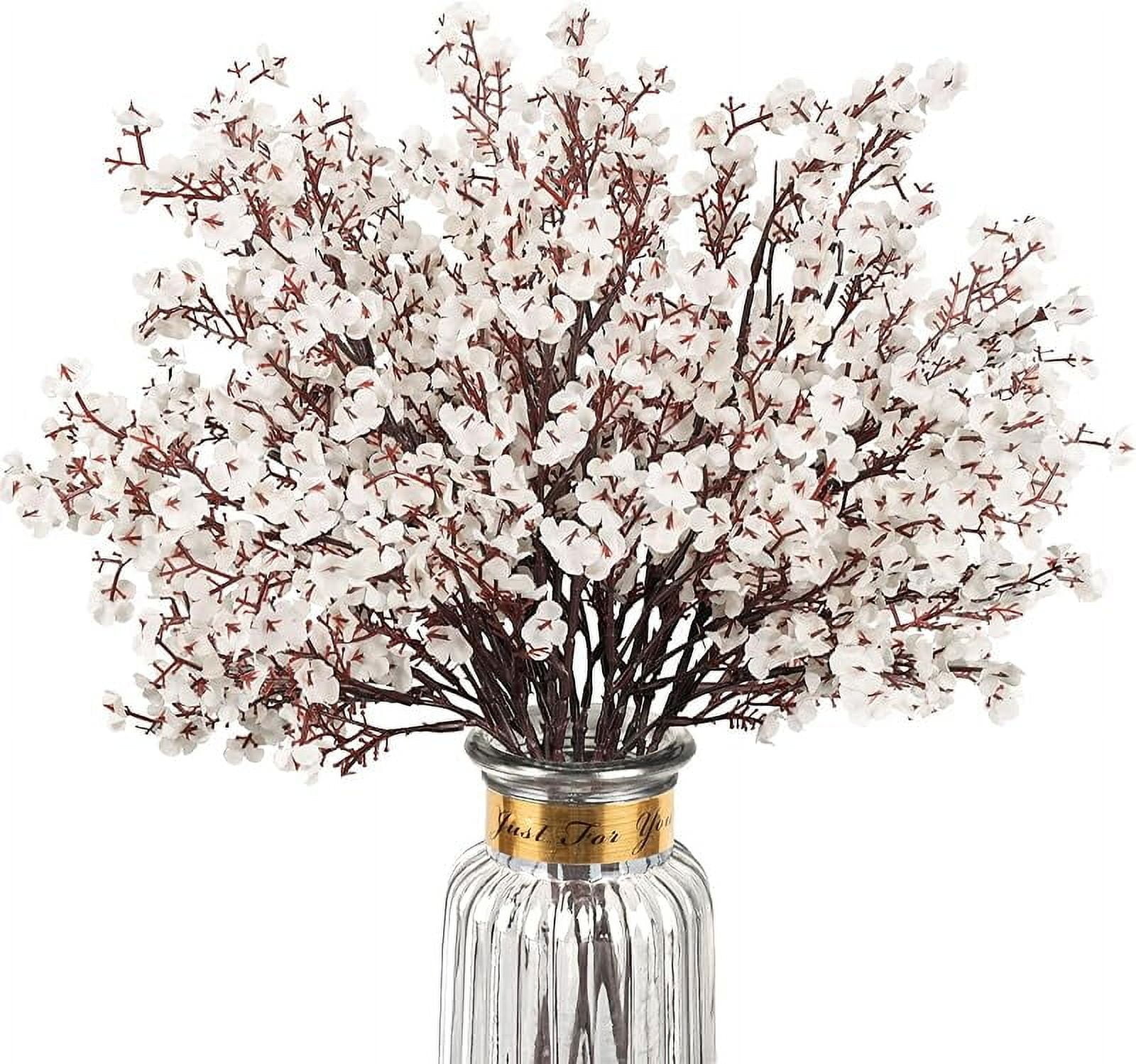 Babys Breath Artificial Flowers, 8 Bundles White Real Touch Fake ...