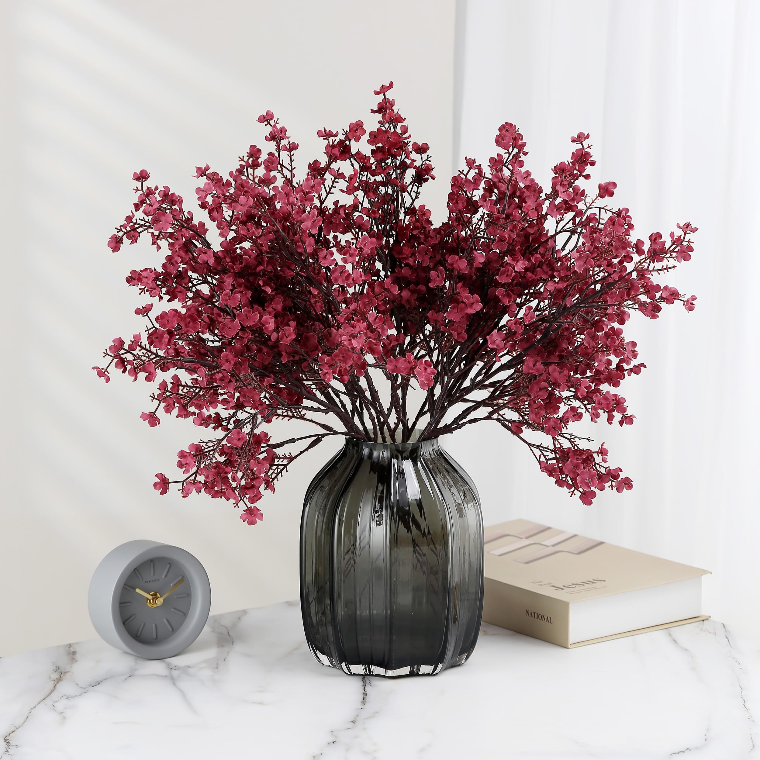 Babys Breath Fabric Cloth Artificial Flowers, 12 Bundle European Fake ...