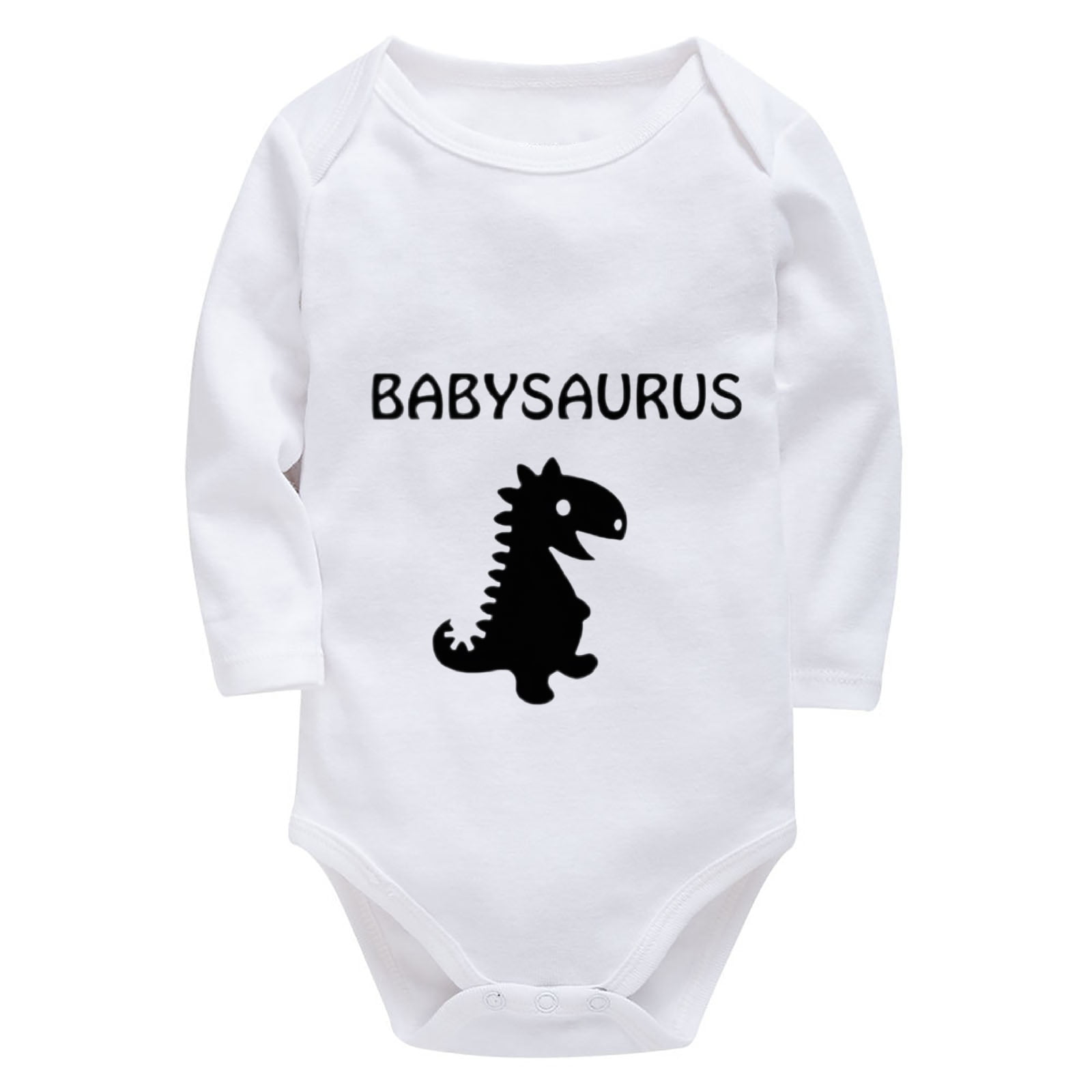 Babysaurus Dinosaur Newborn Onesie Neutral Colors Long Sleeve Coming ...