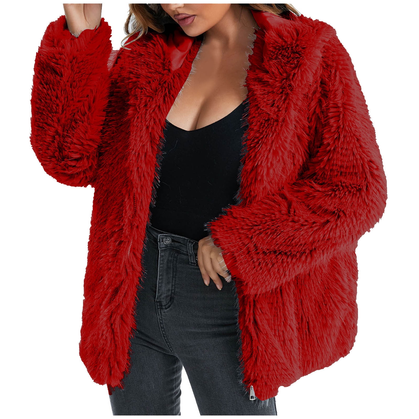 Babysbule Winter Coats for Women Womens Faux Gilet Long Sleeve ...