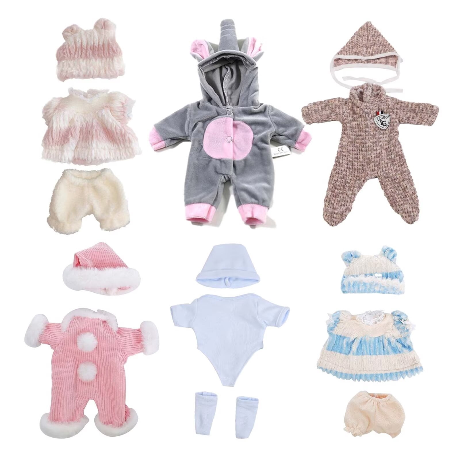 Babysbule 6 Sets 12 inch Baby Doll Clothes Soft Cotton Bodysuits for 10 ...