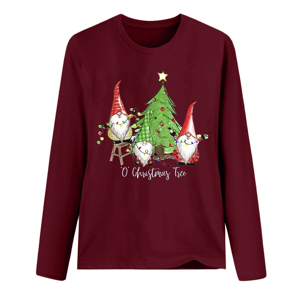 Babysbule Christmas Tops for Women MERRY CHRISTMAS Printed Women Casual ...