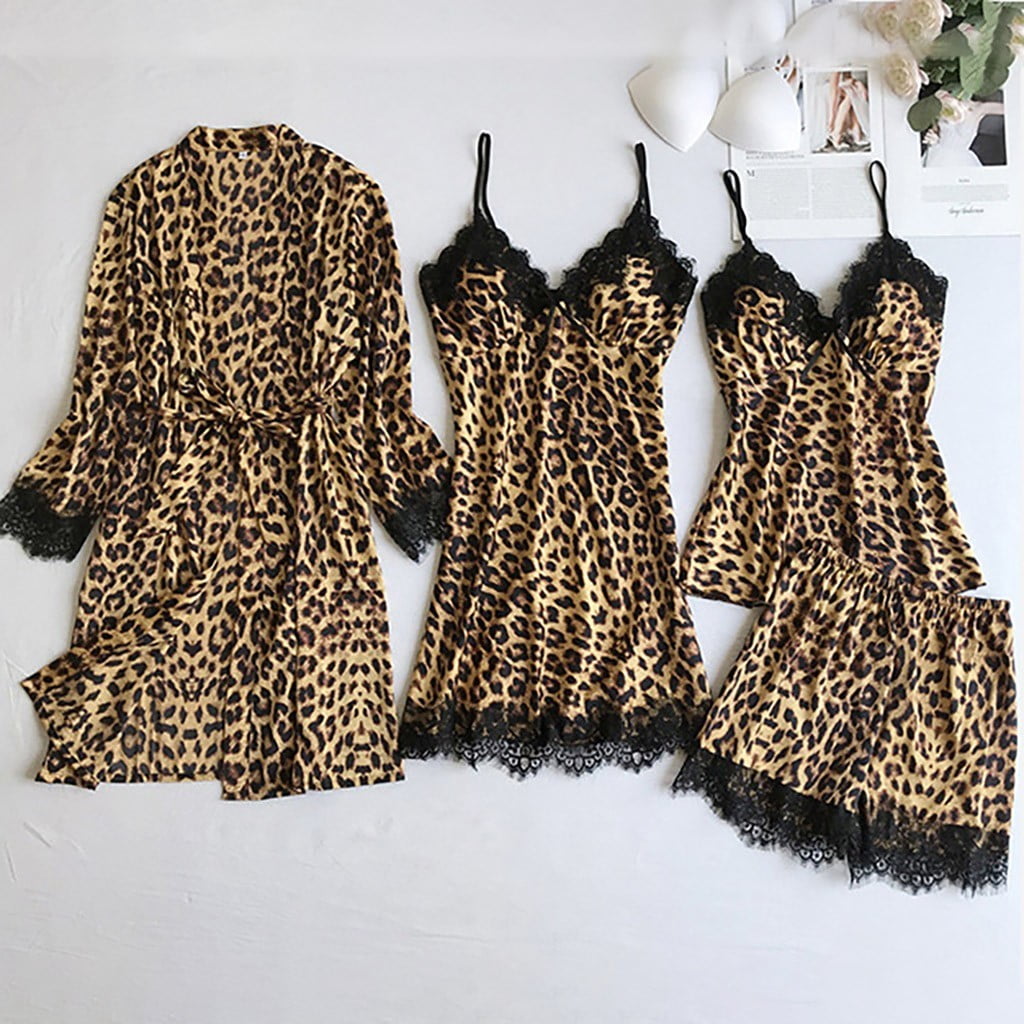 Babysbule Pajamas For Women Plus Size Fire Outfit Satin Silk Pajamas ...