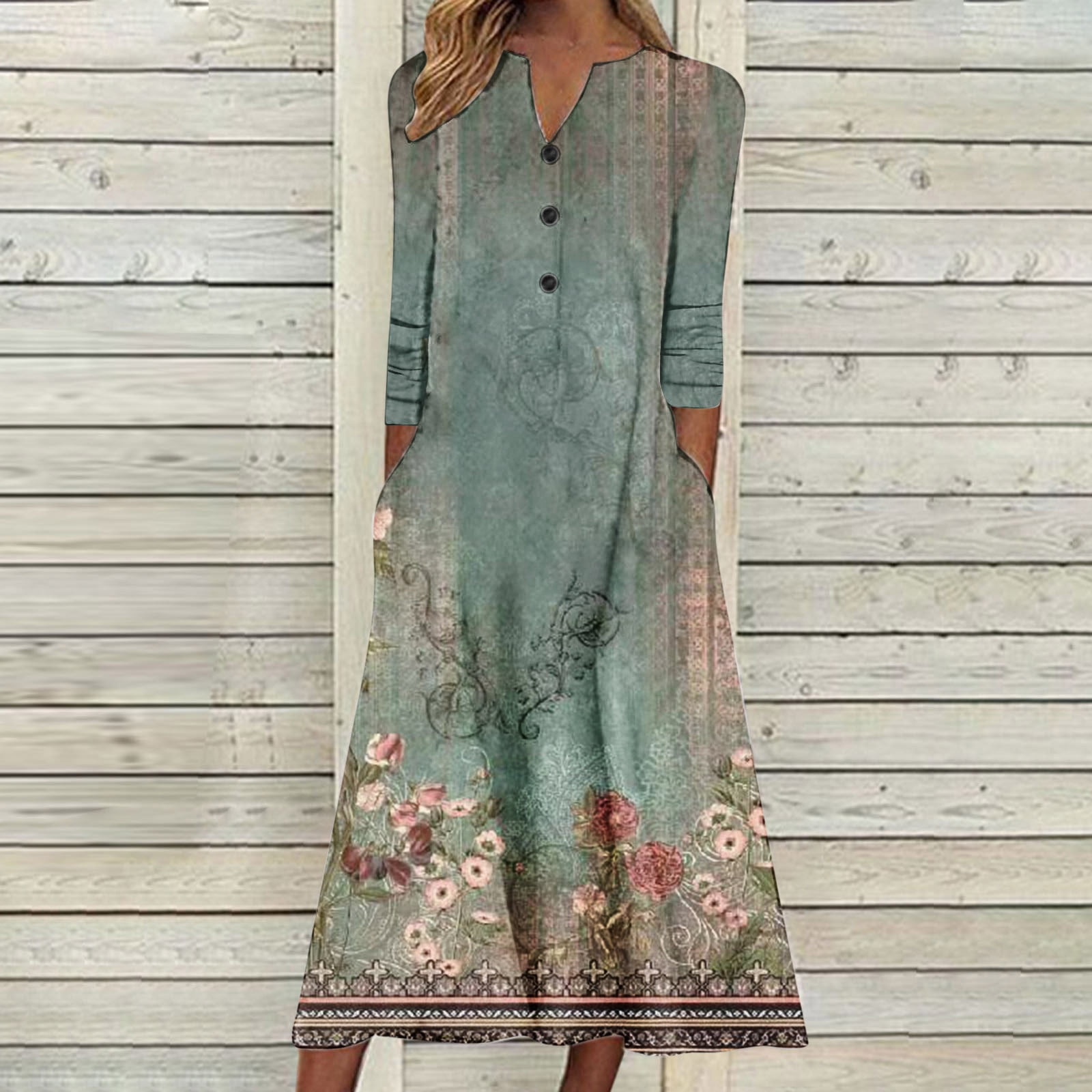 Babysbule Womens Fall Dresses Fashion Women Casual Elegant Round Neck ...