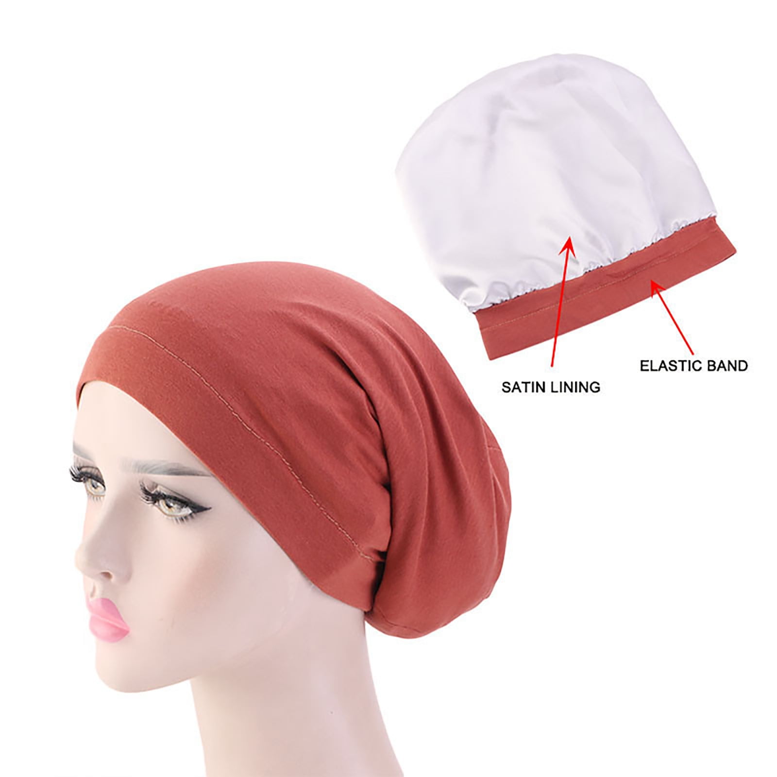 Babysbule Hats for Women Winter Ladies Fashion Stretch Soft Satin Hood ...
