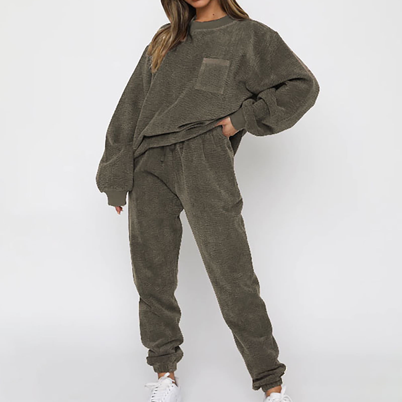 Babysbule Lounge Sets for Women Women's Set Tracksuit Pullover Solid ...