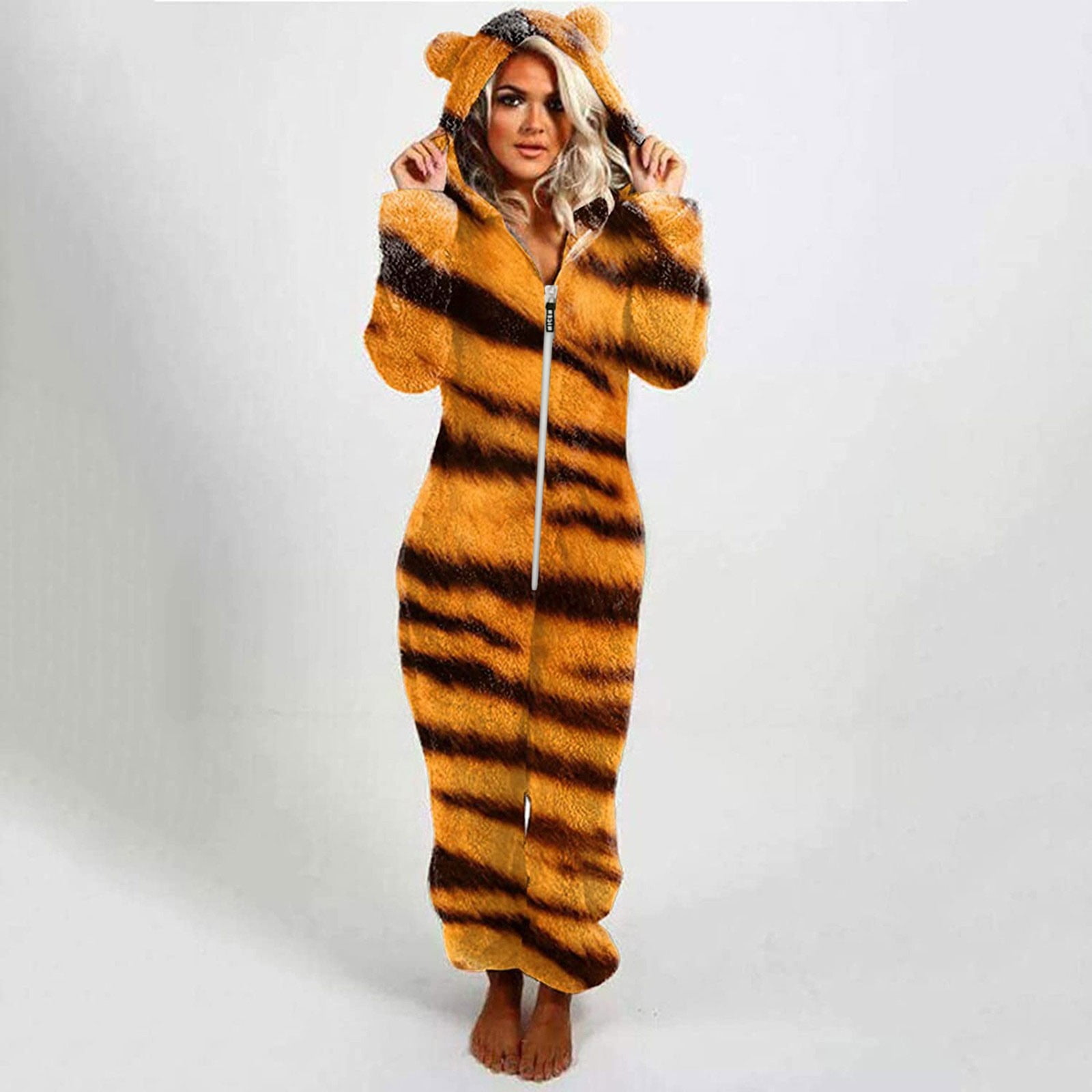 Babysbule Pants for Women Unisex Adult Leopard Onesie Hooded Pajamas ...